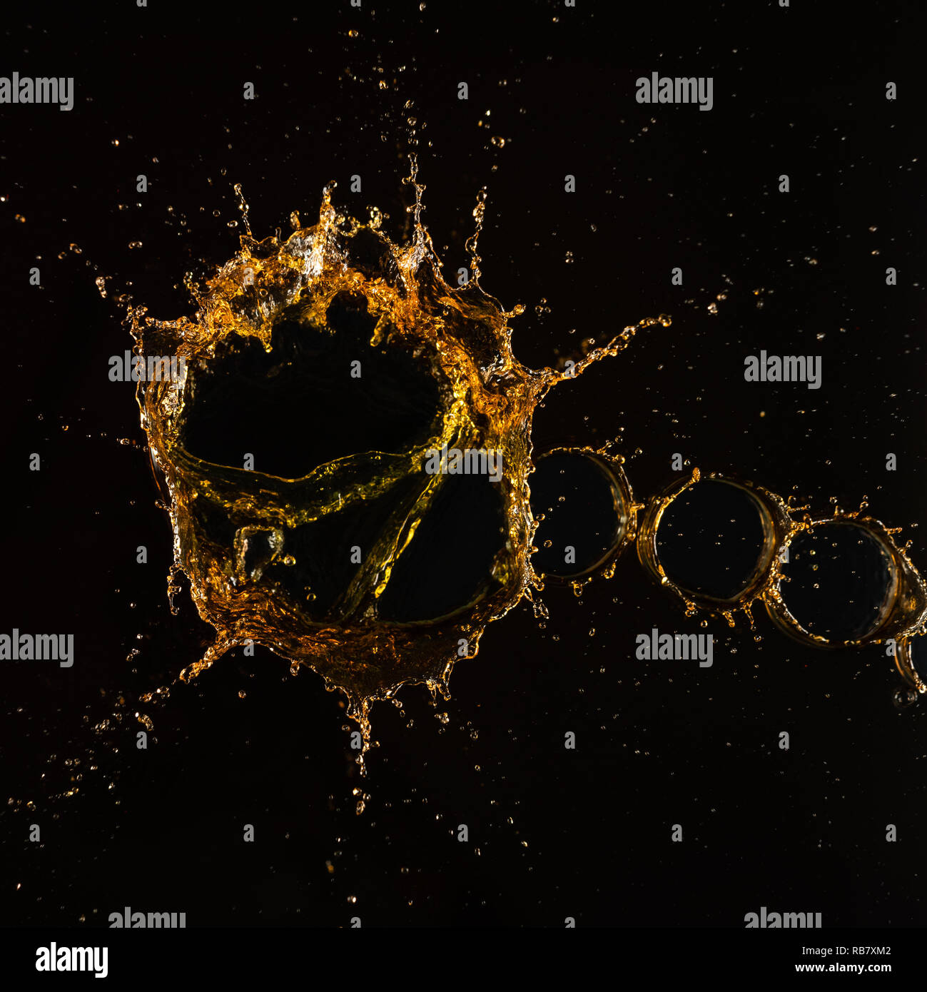 Water Splash overhead view on black background Stock Photo - Alamy