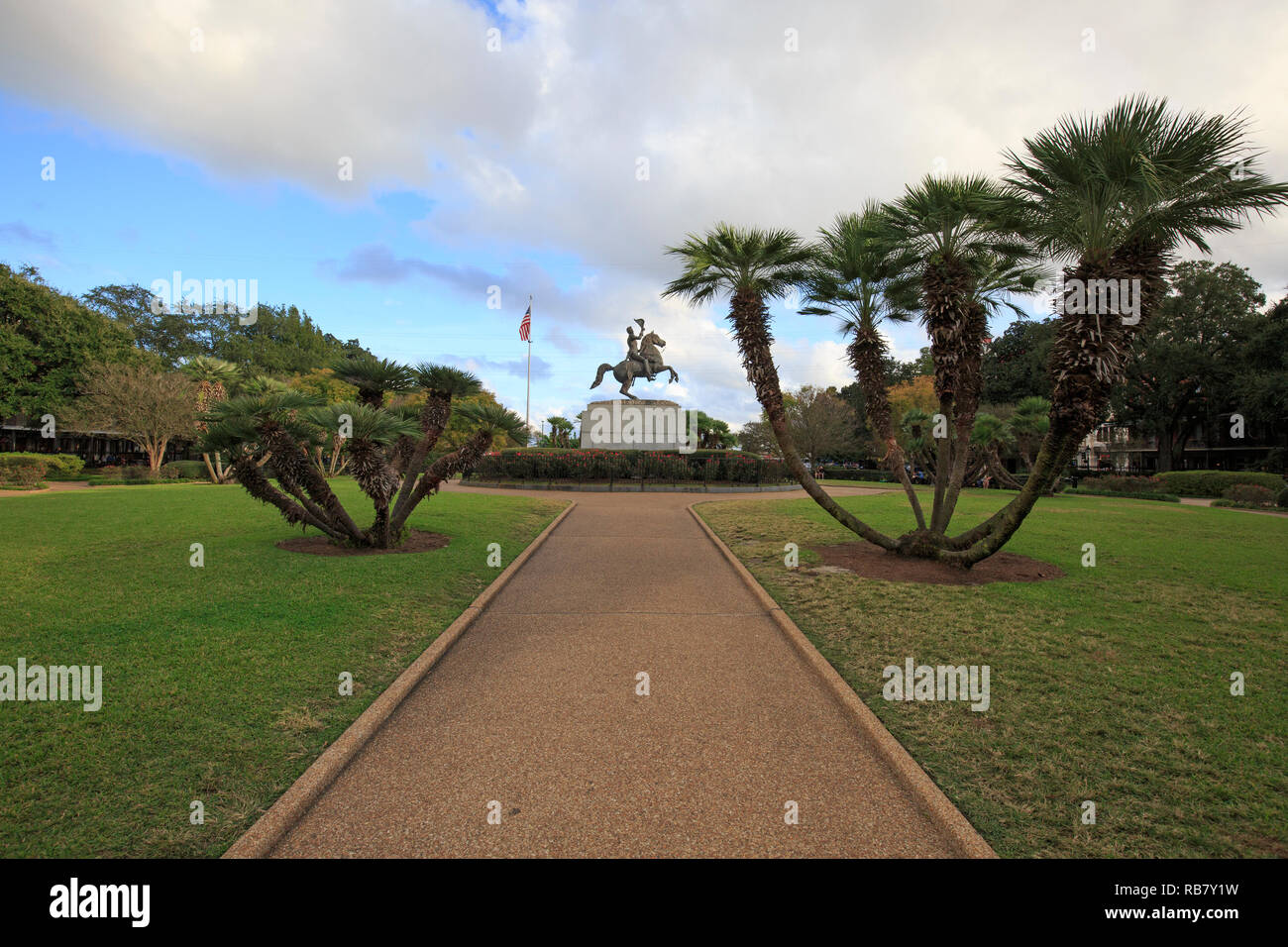 Jackson Square with Statue of Andrew Jackson, French Quarter of New ...