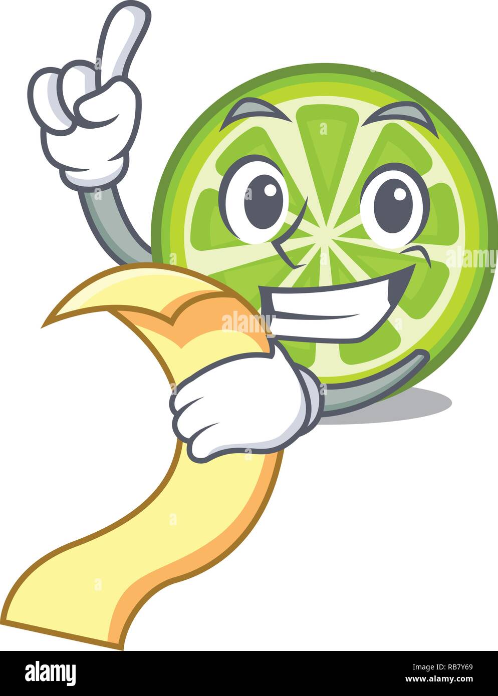 With menu green lemon slices in character fridge Stock Vector Image ...