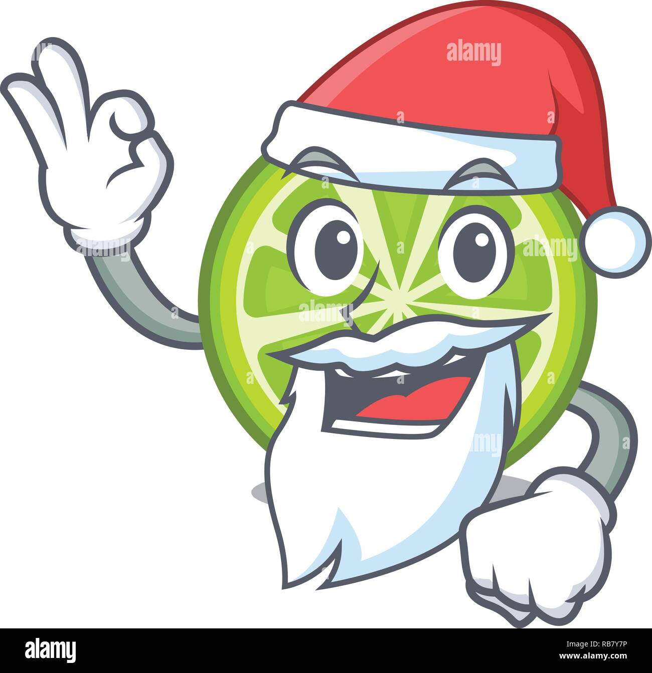 Santa green lemon slices on mascot plate Stock Vector Image & Art - Alamy