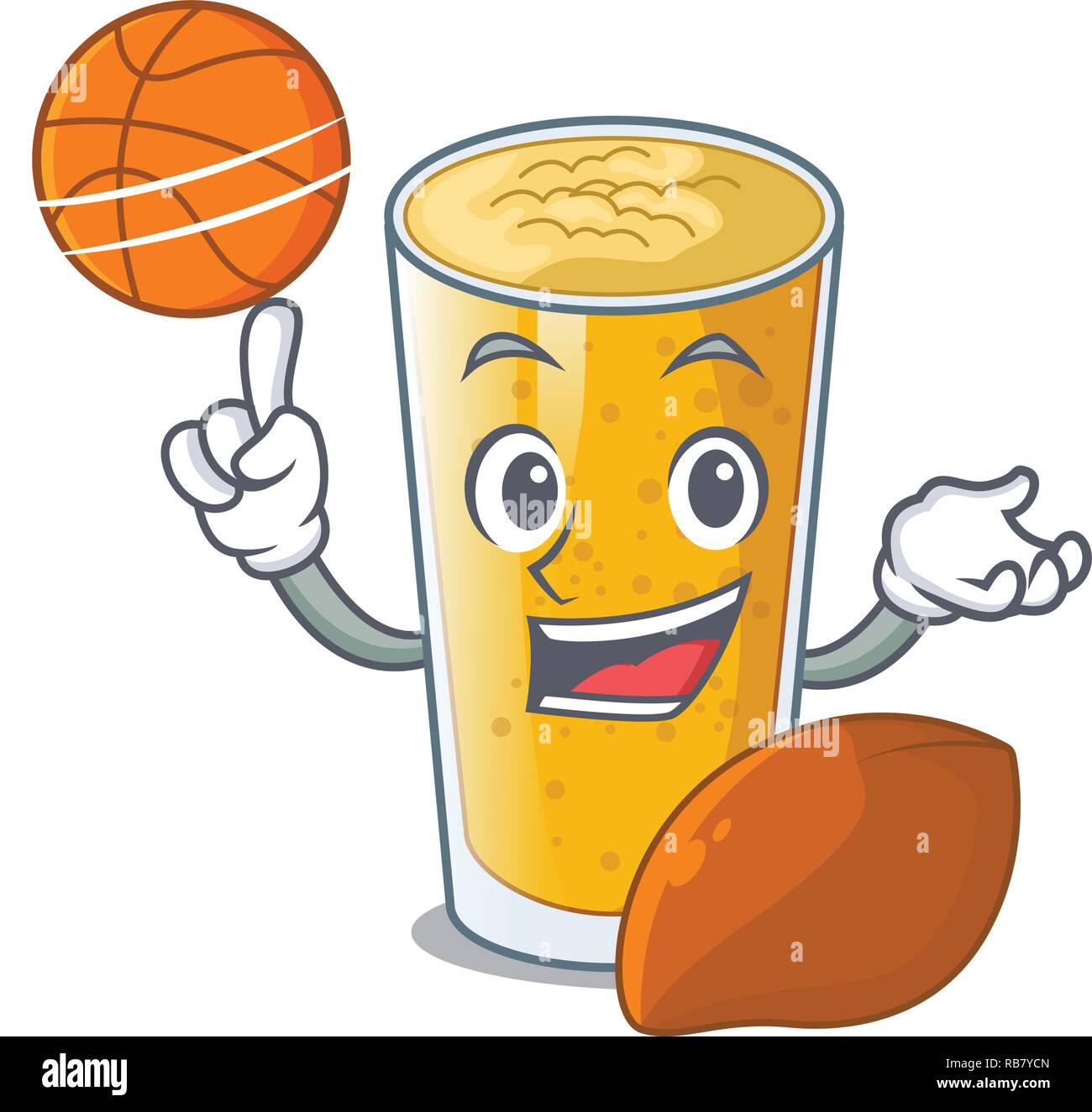 With basketball lassi mango in a cartoon glass Stock Vector Image & Art ...