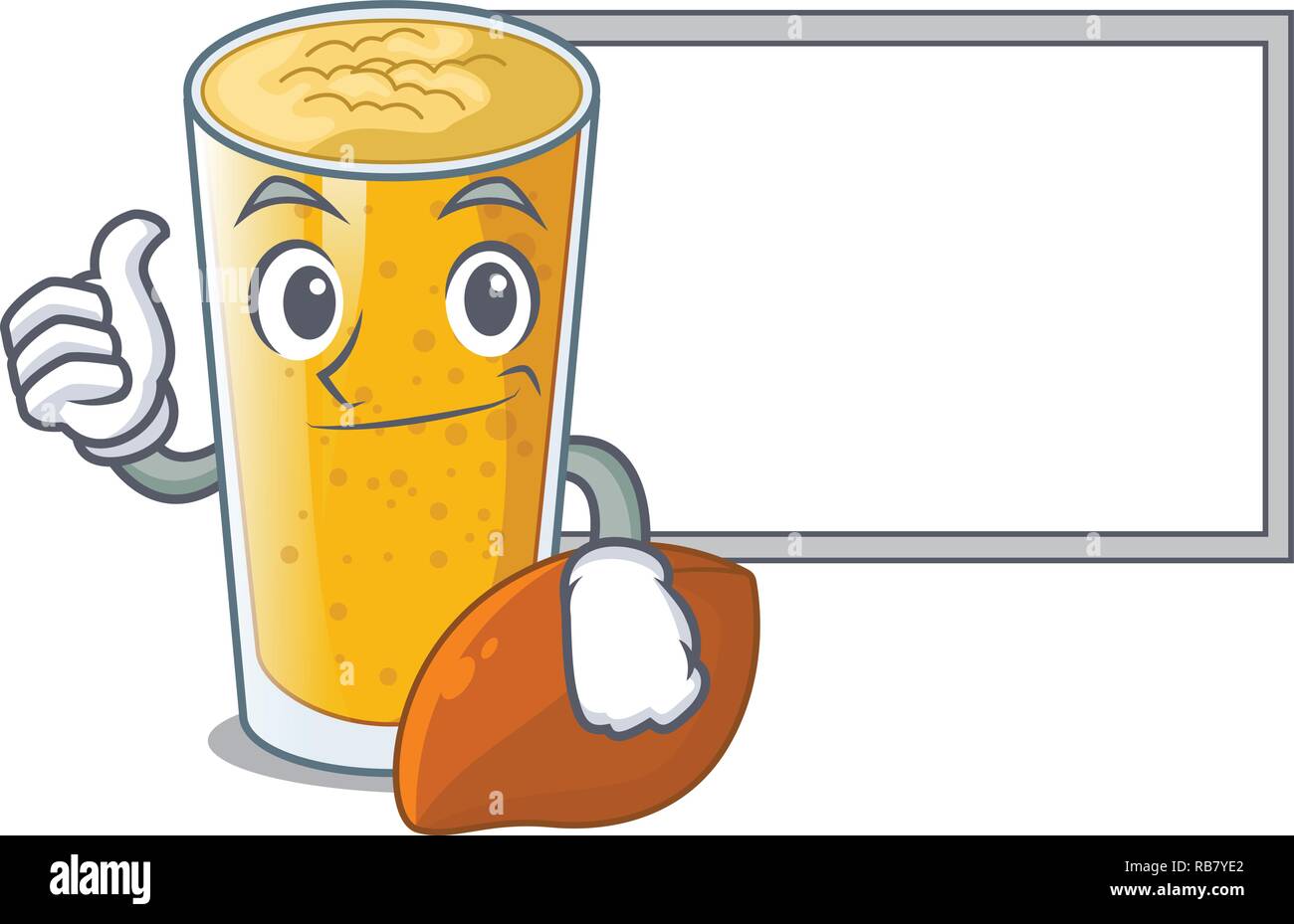 Thumbs up with board lassi mango in a cartoon glass Stock Vector Image ...