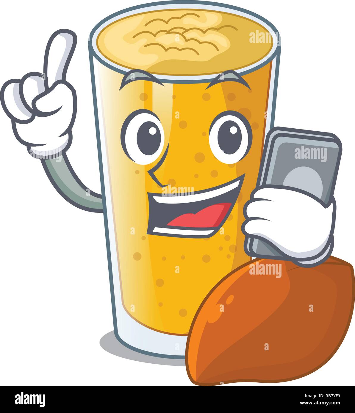 With phone lassi mango in a cartoon glass Stock Vector Image & Art - Alamy