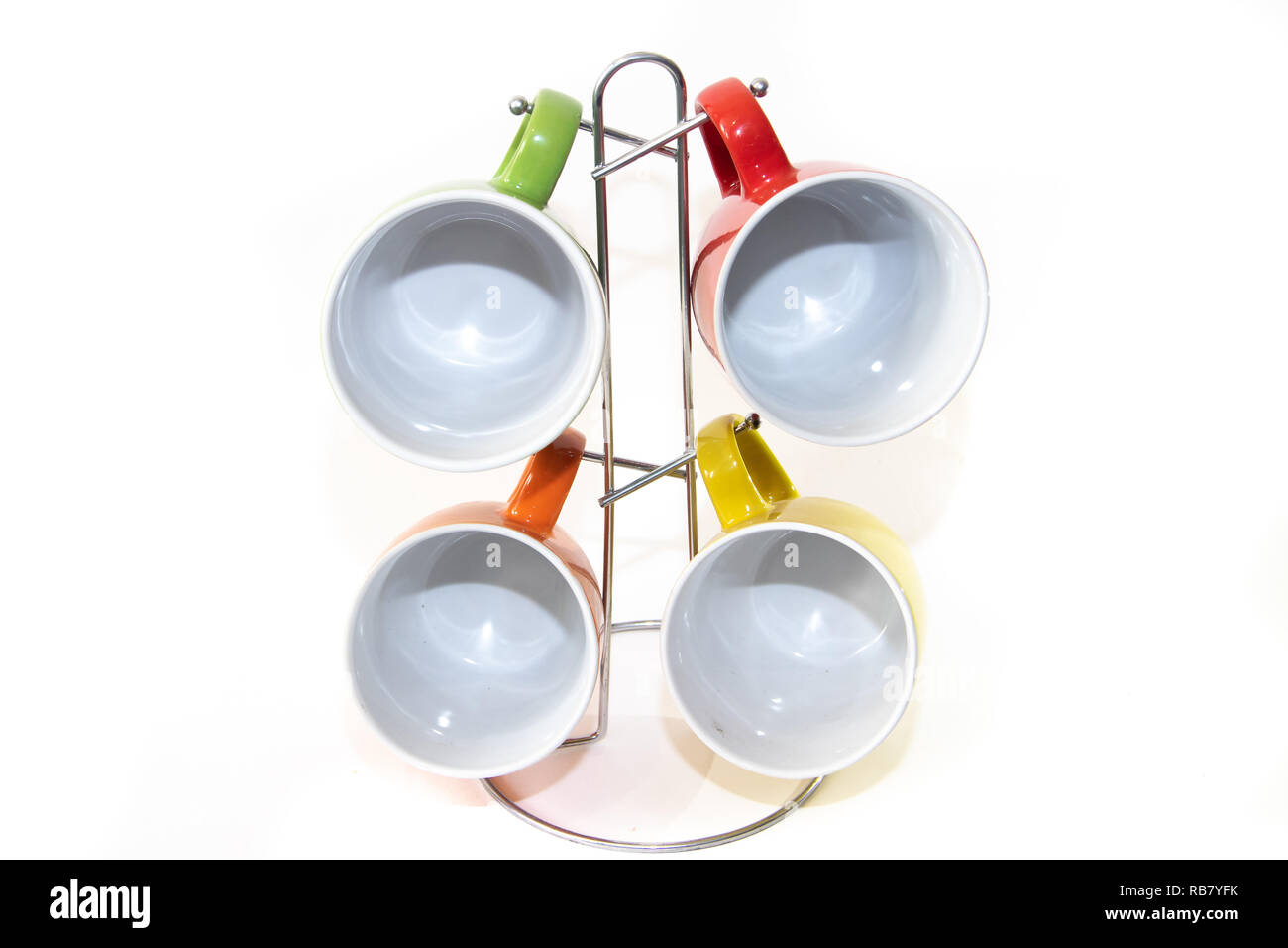 color cup isolated on white background. Isolated objects on white ...