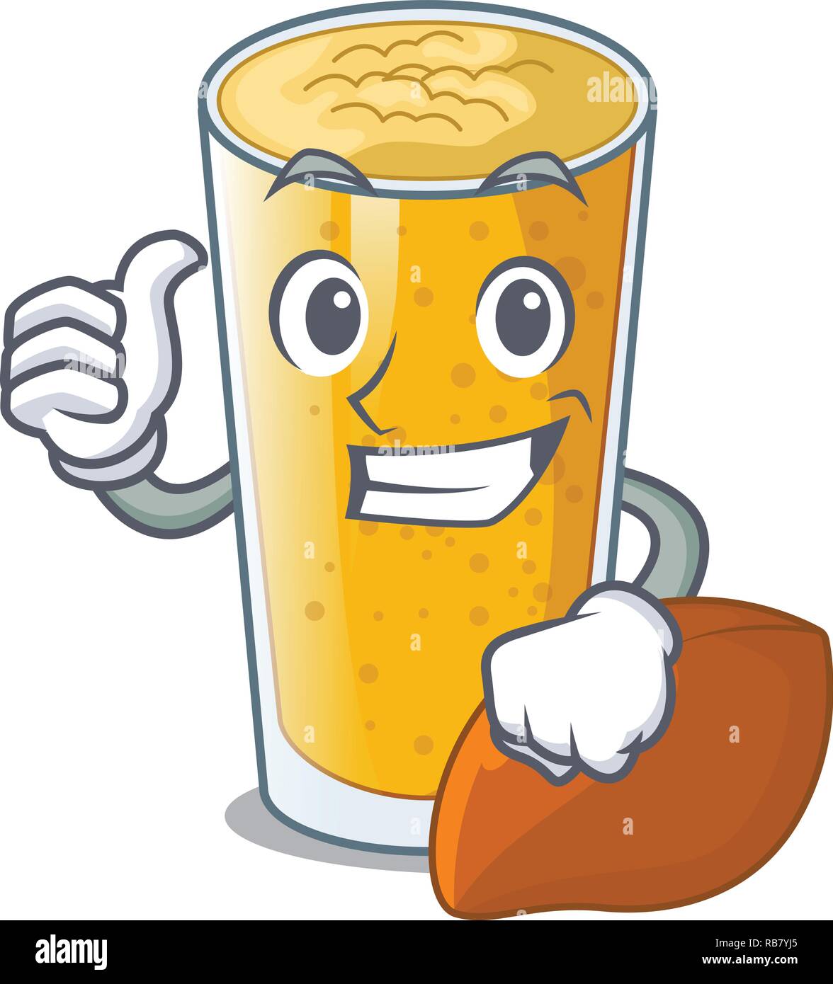 Thumbs up lassi mango in a cartoon bottle Stock Vector Image & Art - Alamy