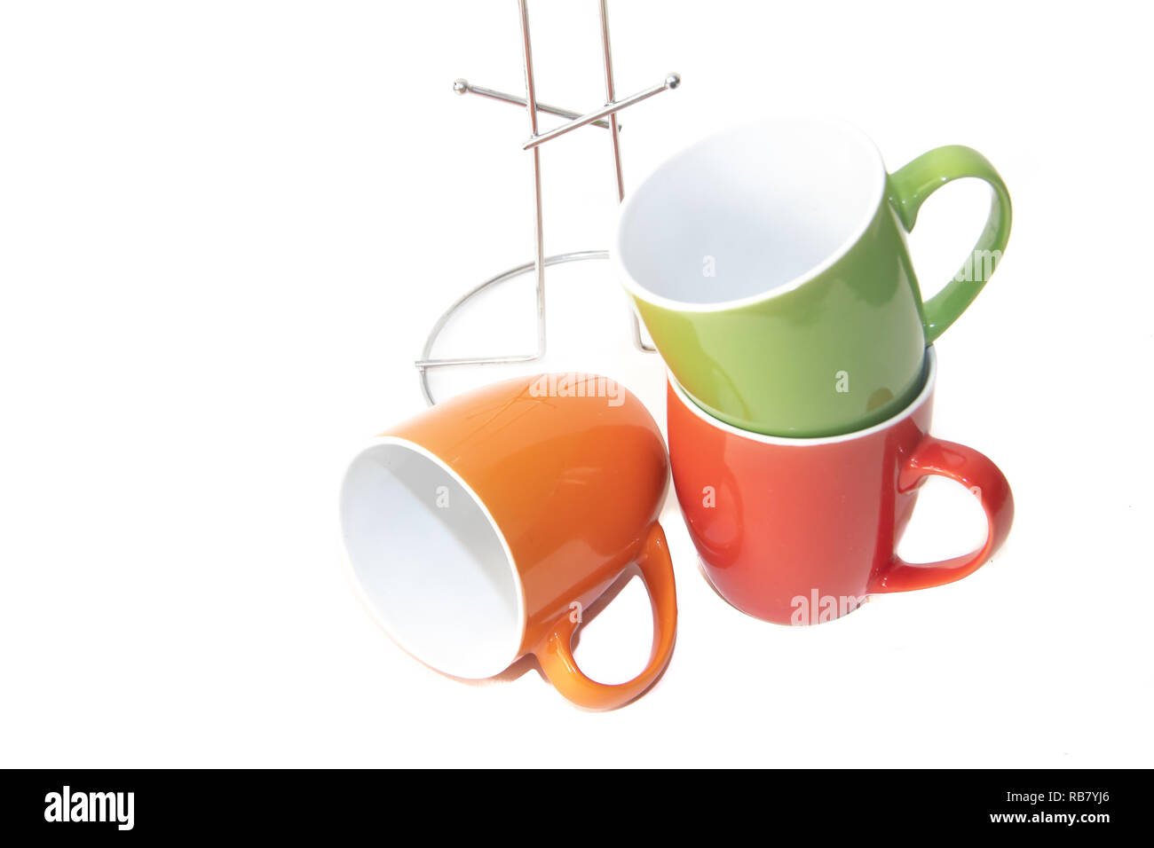color cup isolated on white background. Isolated objects on white ...