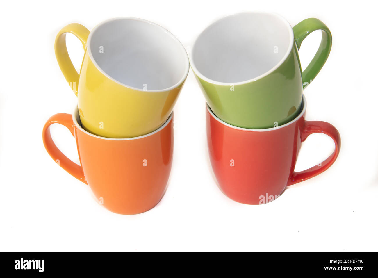 color cup isolated on white background. Isolated objects on white ...