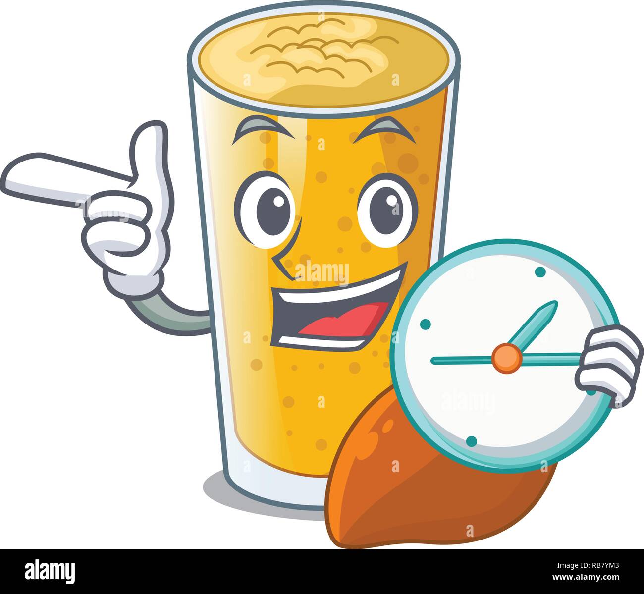 With clock lassi mango in a cartoon bottle Stock Vector Image & Art - Alamy