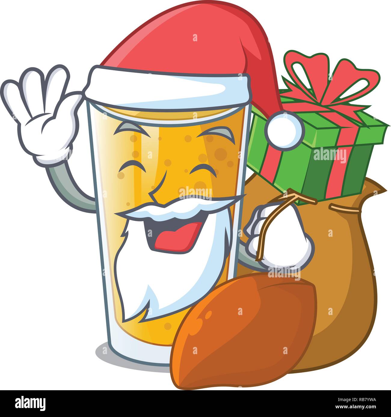 Santa with gift lassi mango in the character fridge Stock Vector Image ...