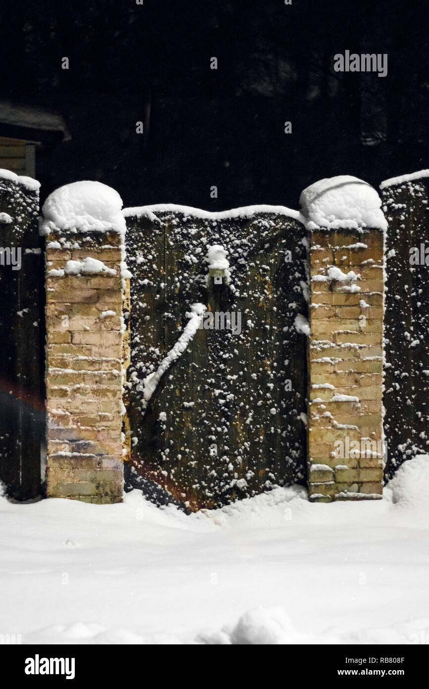 Wooden door in winter in the snow Stock Photo - Alamy