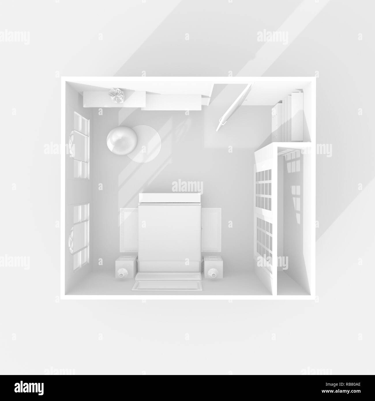 3d rendering bed top view hi-res stock photography and images - Alamy