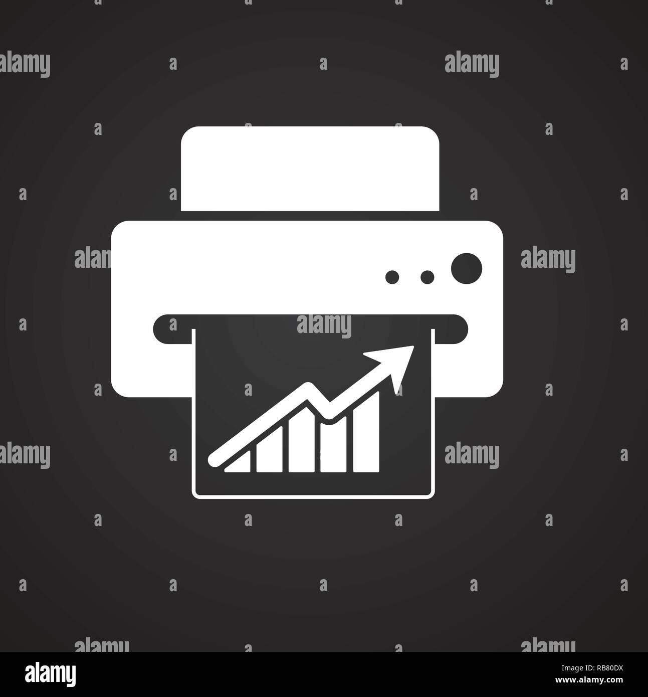 Printer icon on black background for graphic and web design, Modern ...