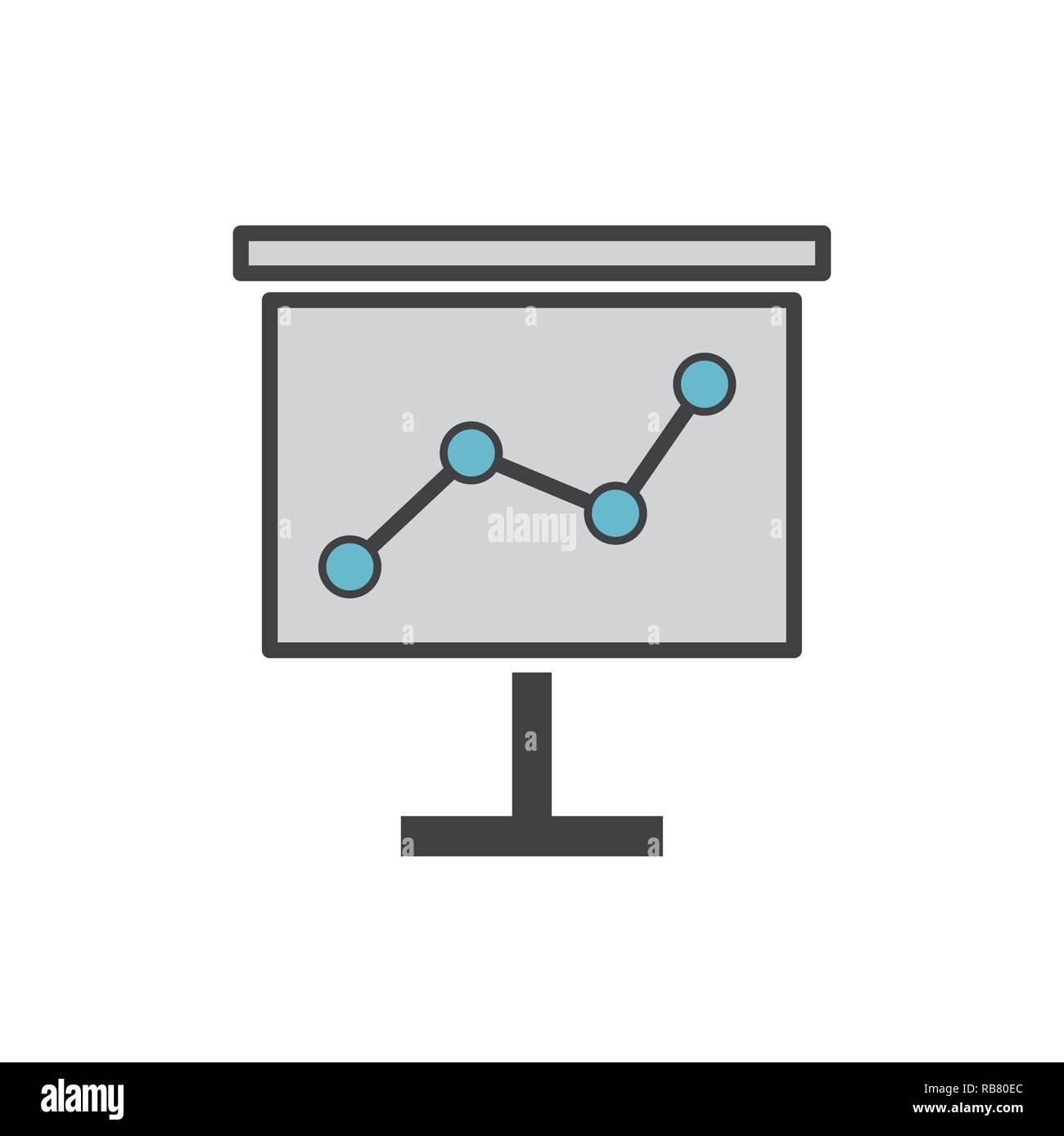 Growth arrow icon grey and blue on white background for graphic and web ...