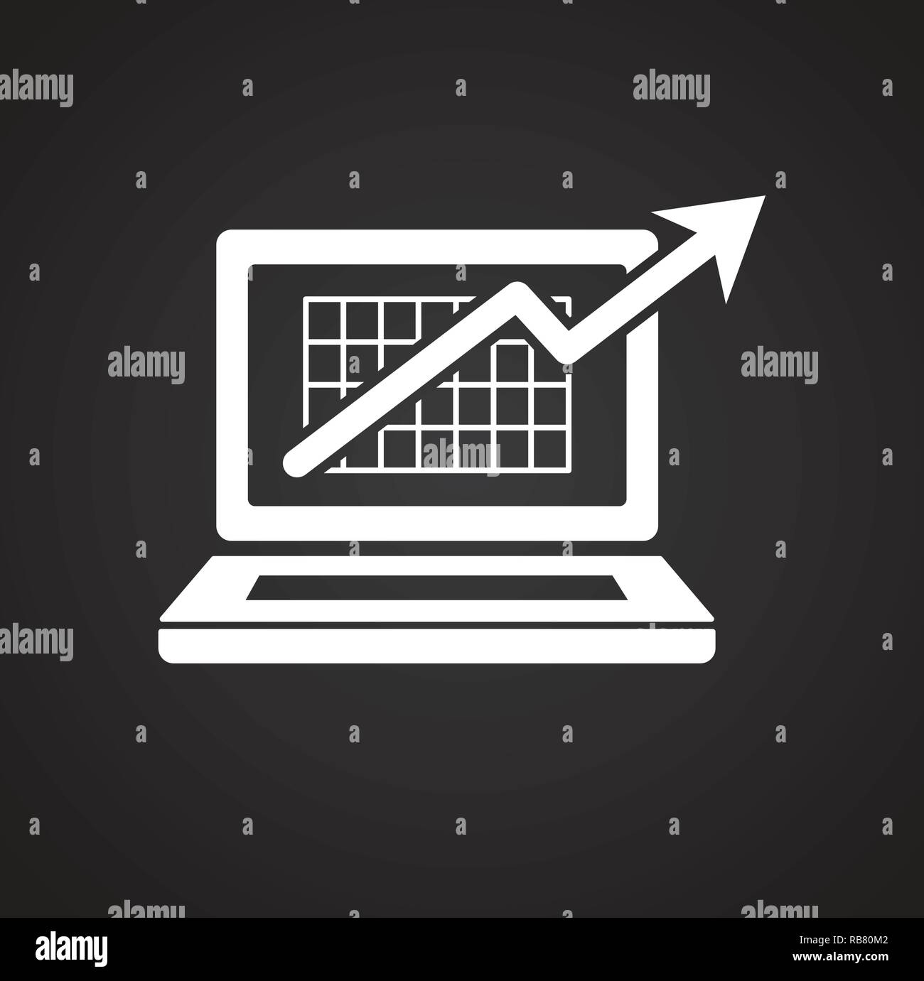 Growth arrow icon on black background for graphic and web design ...