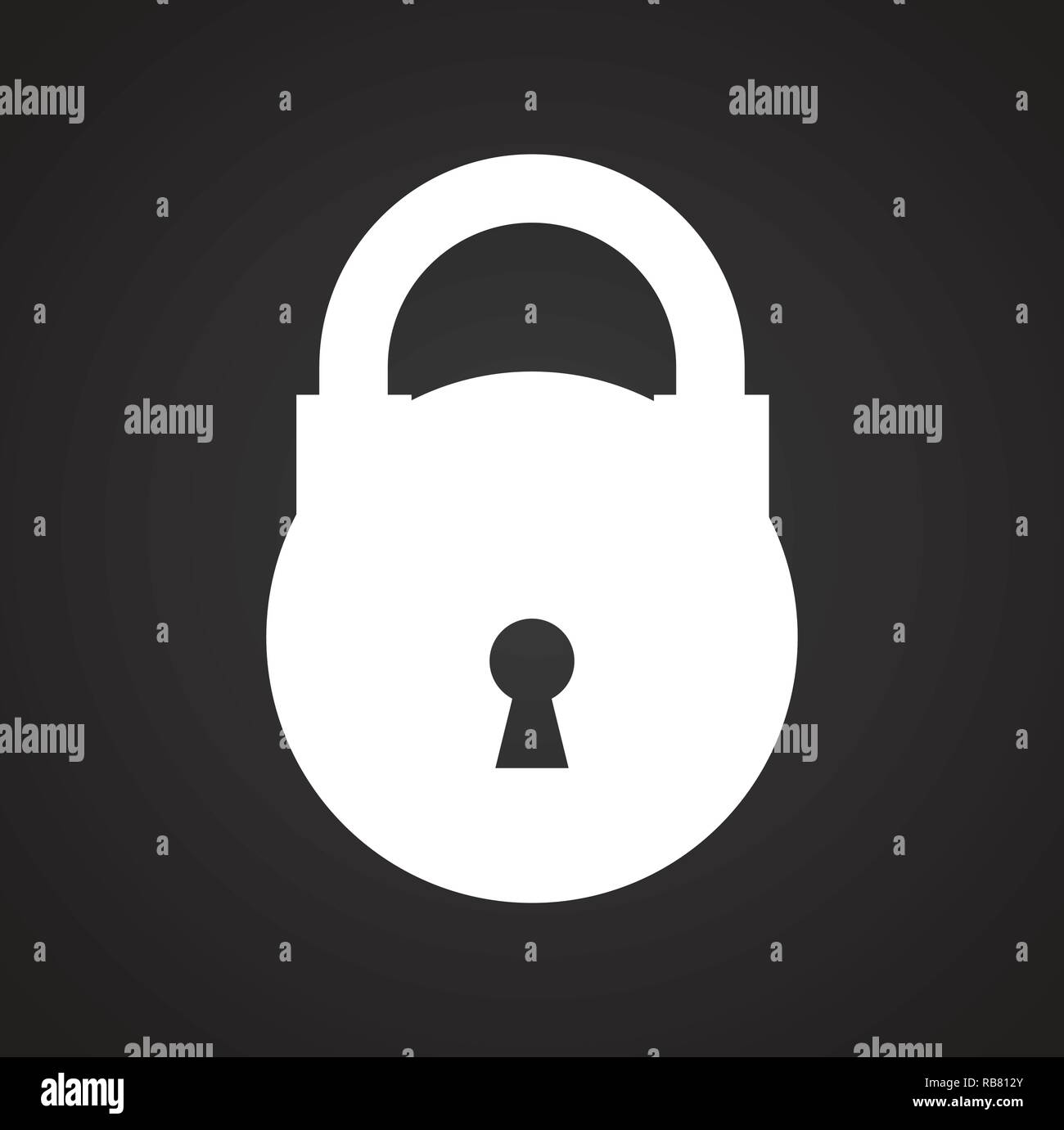 Lock icon on black background for graphic and web design, Modern simple ...