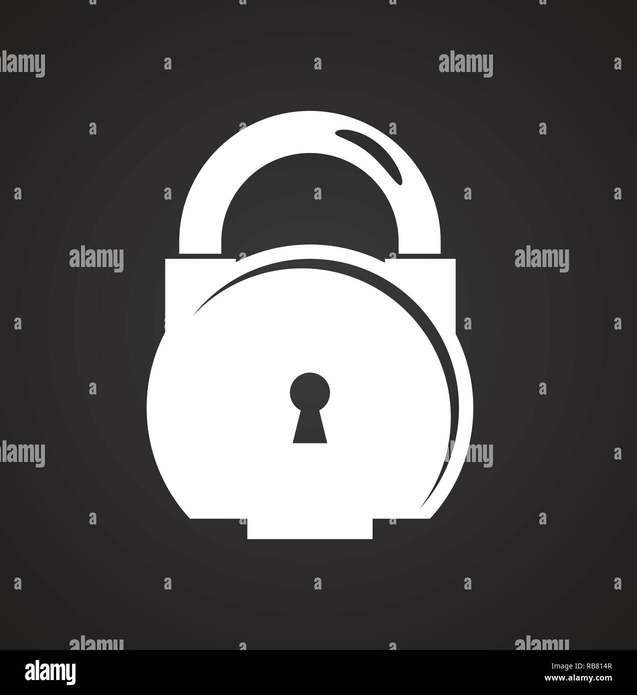 Lock icon on black background for graphic and web design, Modern simple ...