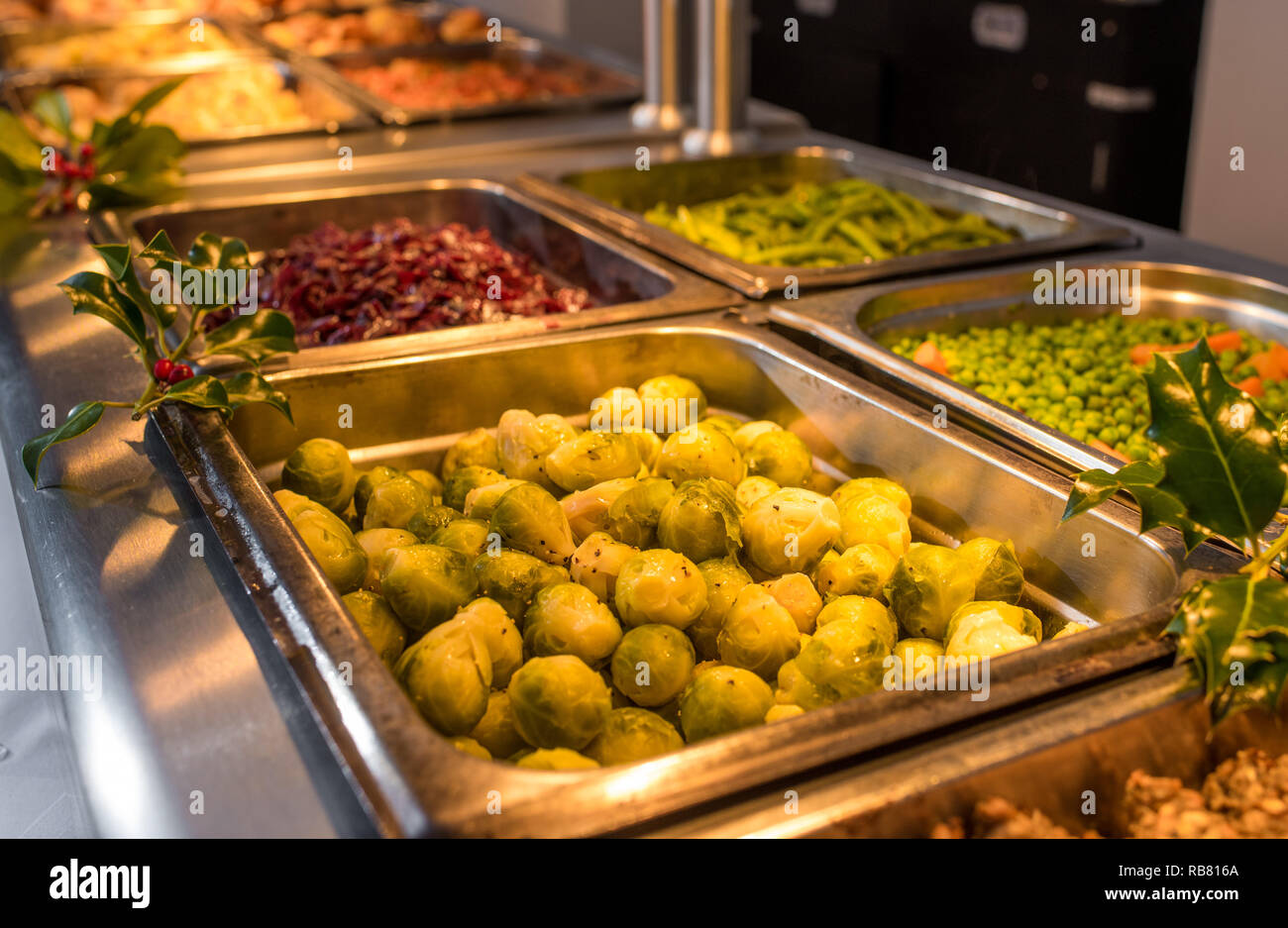 Brussell sprouts and vegetables buffet Stock Photo - Alamy