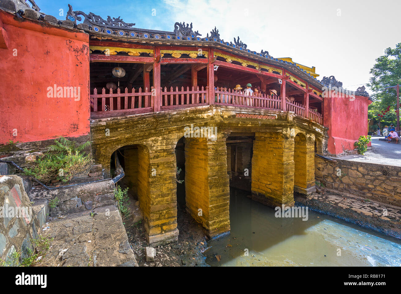 Famous Japanese Bridge with tourists in the middle during the day time ...