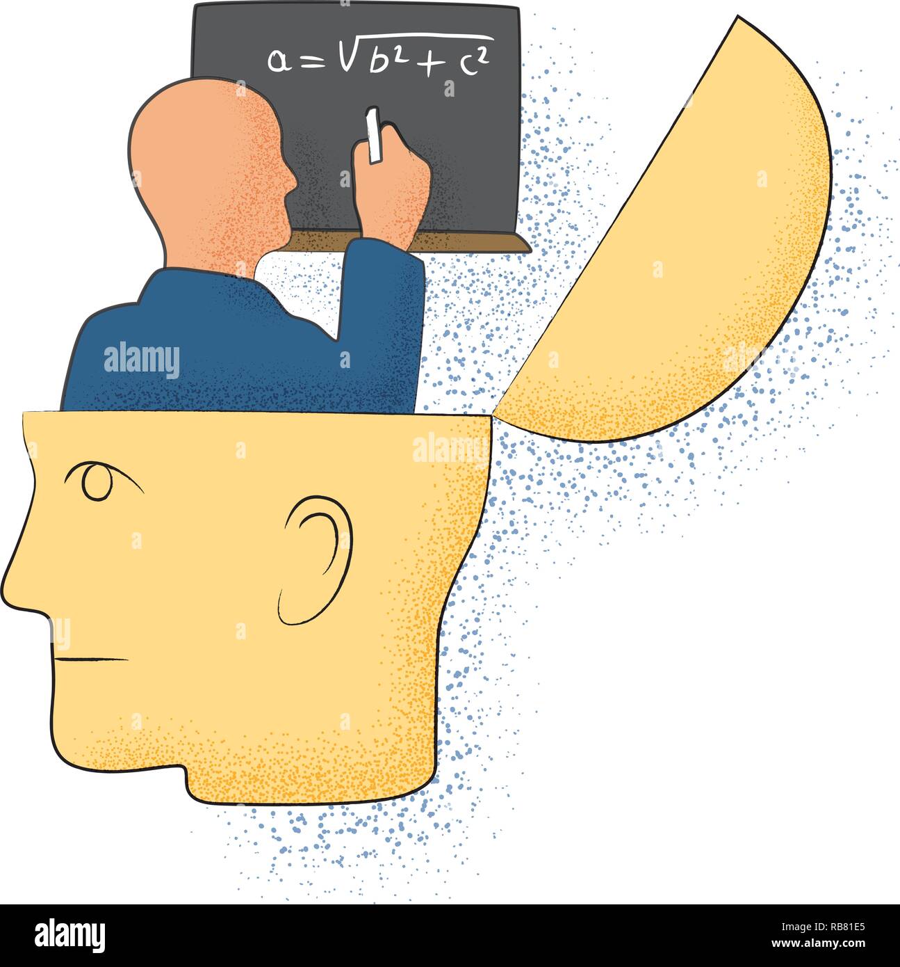 Symbolic drawing of a head and a mathematical thought Stock Vector ...