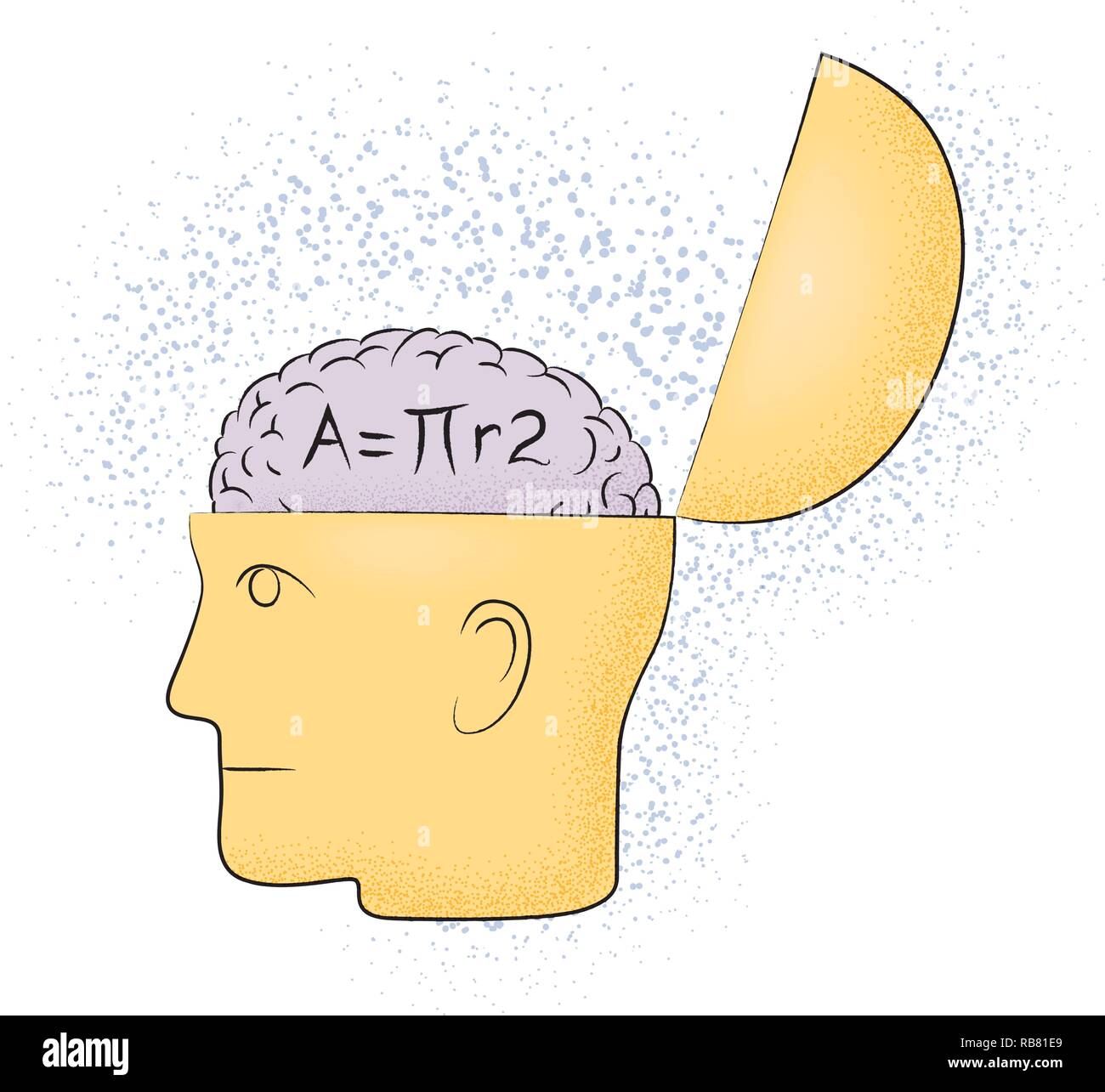 Symbolic drawing of a head and a mathematical thought Stock Vector ...