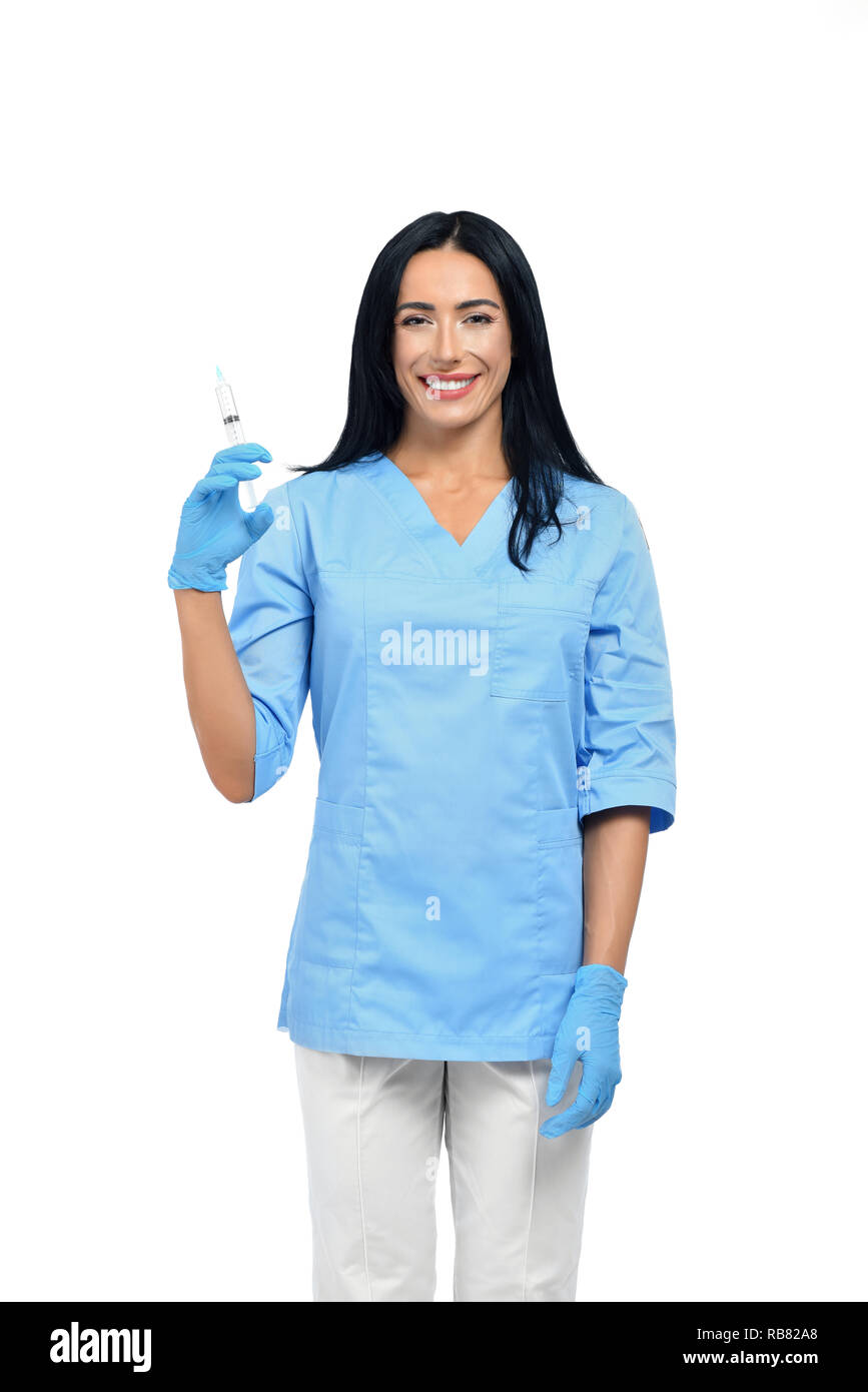 Nurse wearing blue uniform hi-res stock photography and images - Alamy
