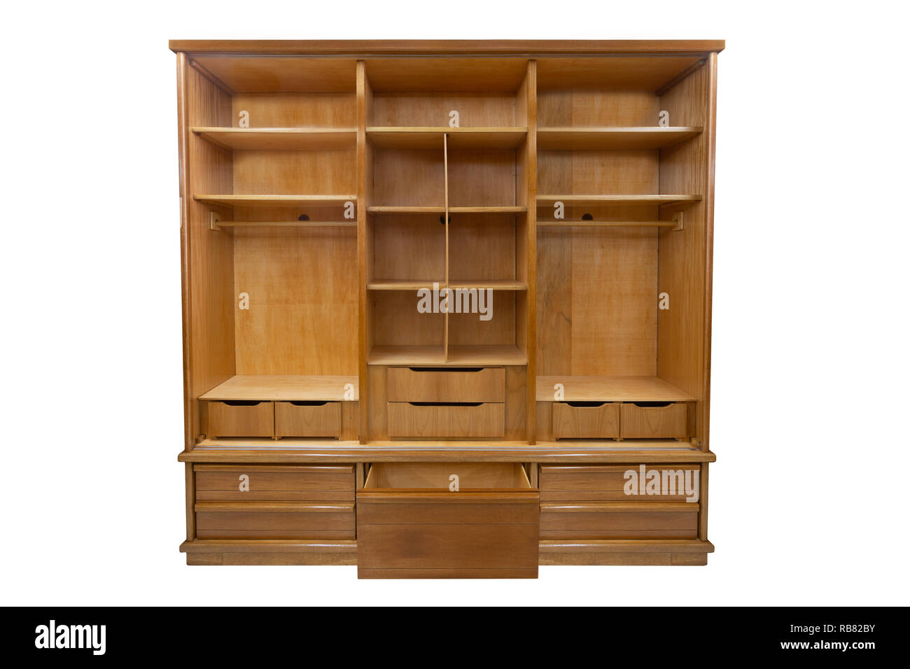 Wooden wardrobe isolated on white background Stock Photo - Alamy