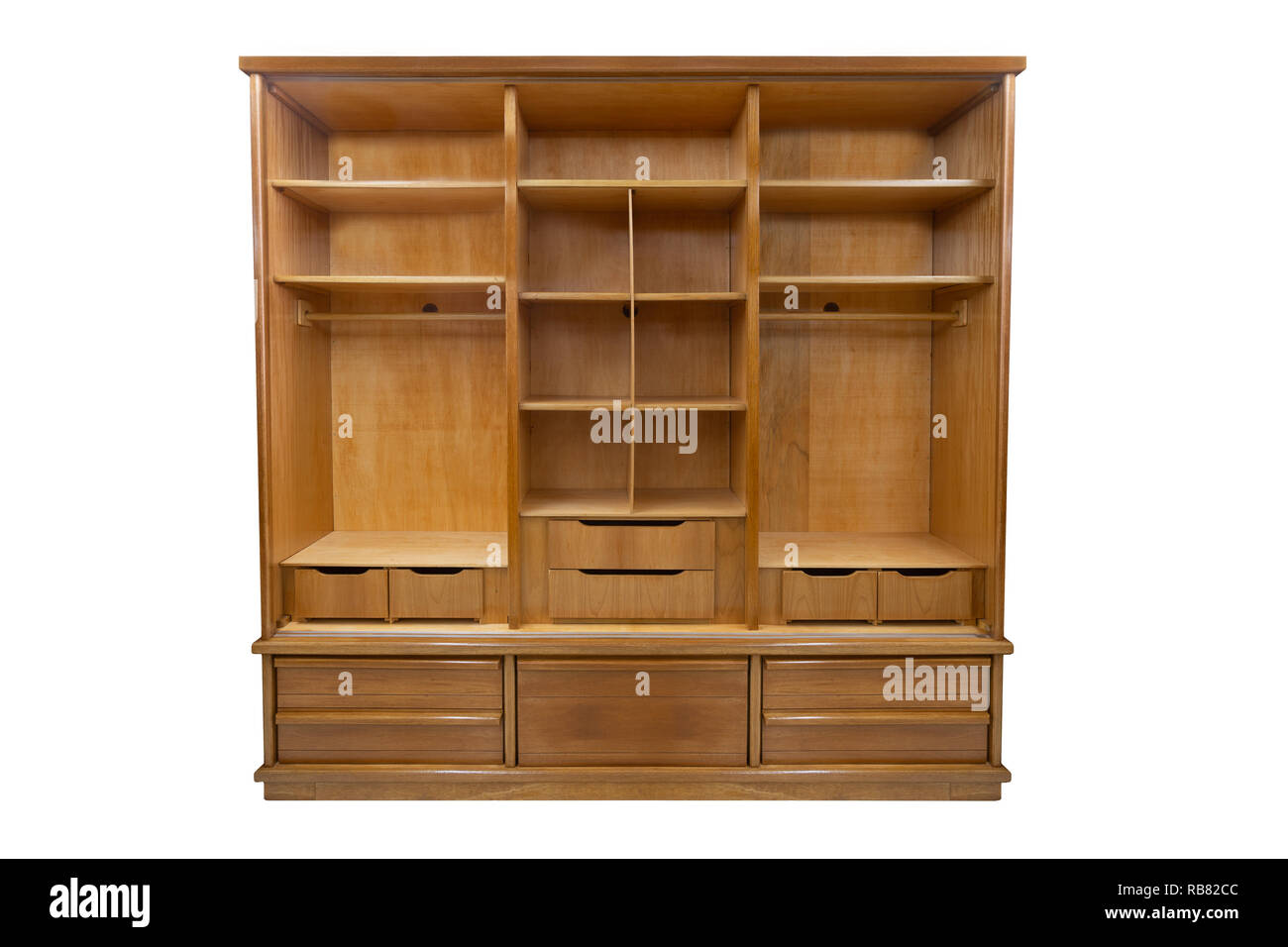Wooden wardrobe isolated on white background Stock Photo - Alamy