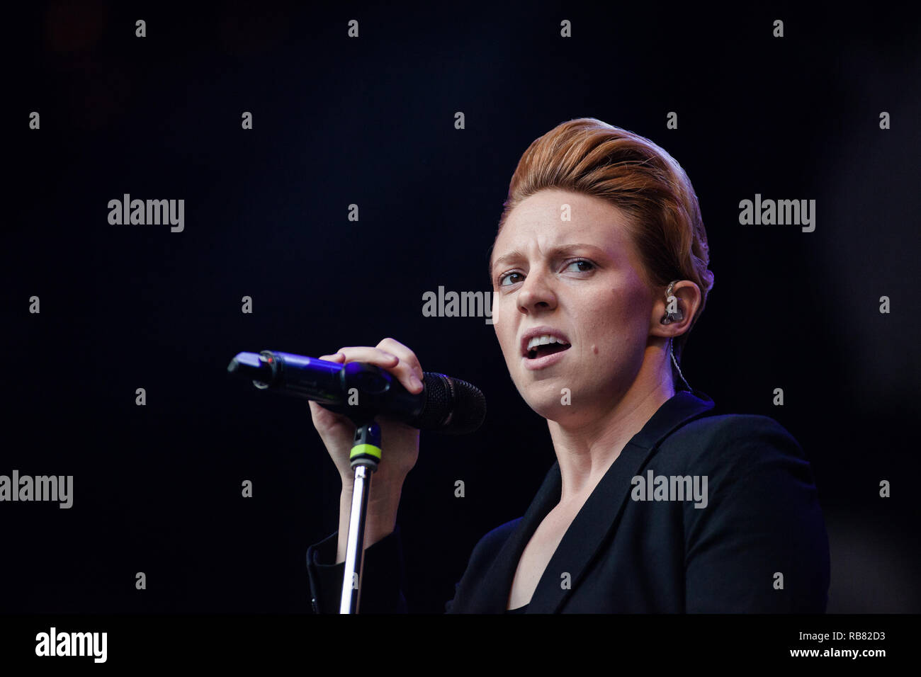 The English synthpop singer and musician La Roux performs a live ...