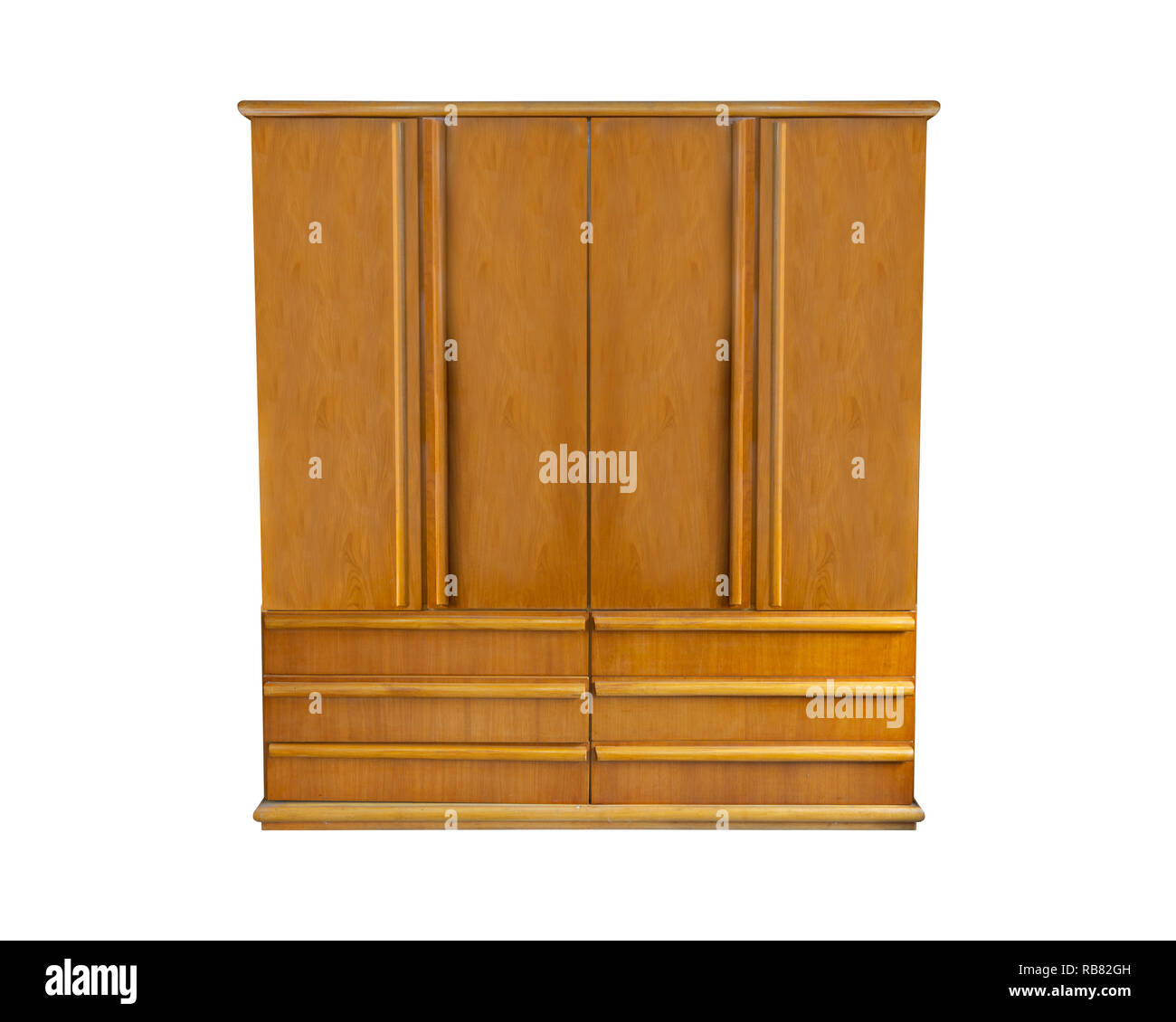 Wooden wardrobe isolated on white background Stock Photo - Alamy