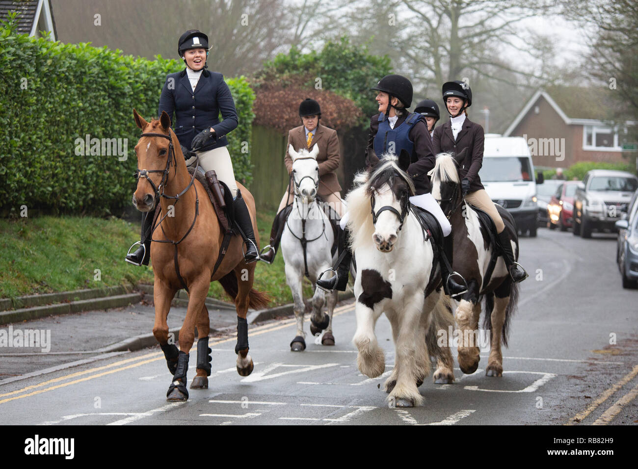 Tha annual Boxing Day Hunt meet of Atherstone Hunt held in Market ...