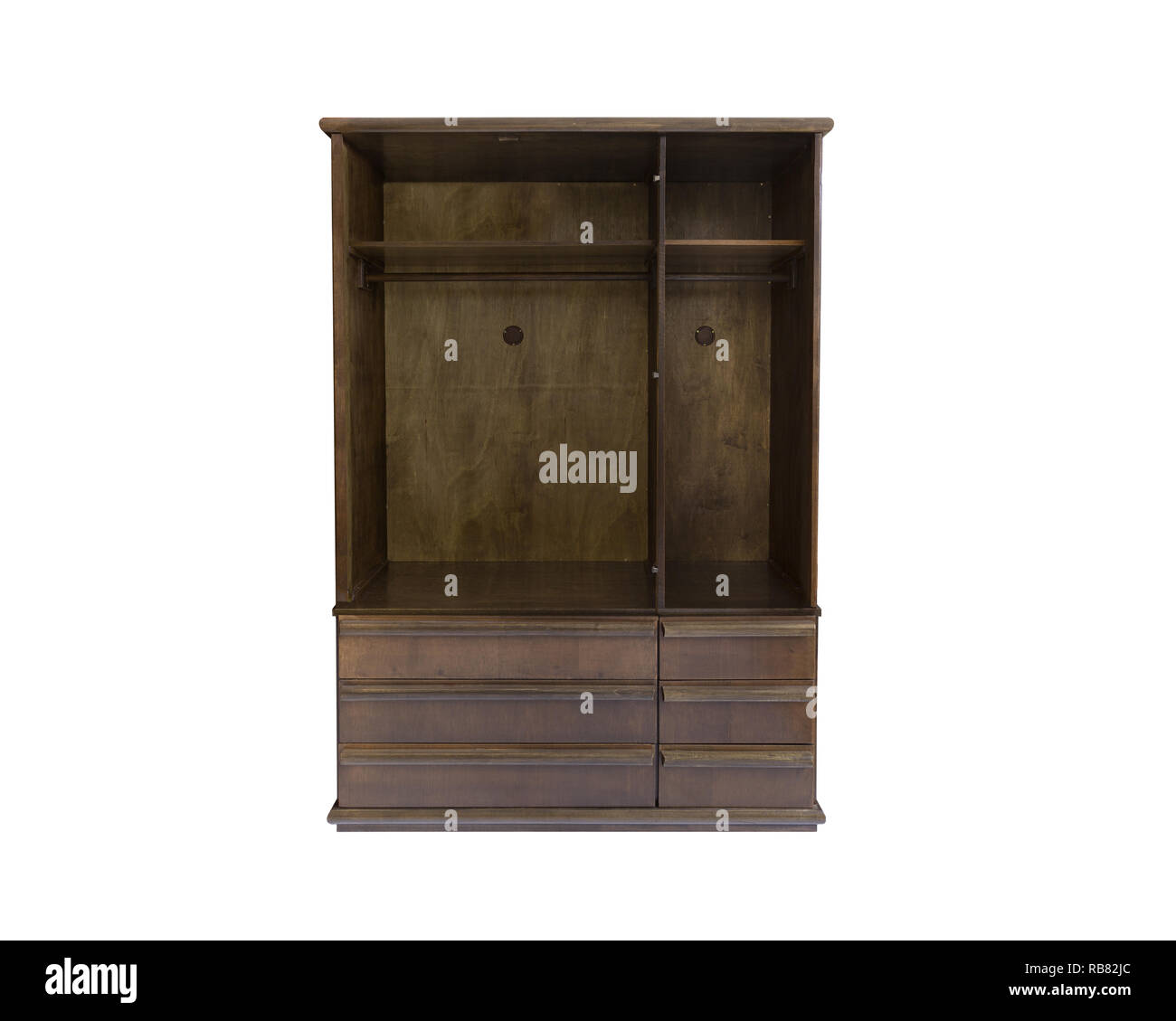 Wooden wardrobe isolated on white background Stock Photo - Alamy