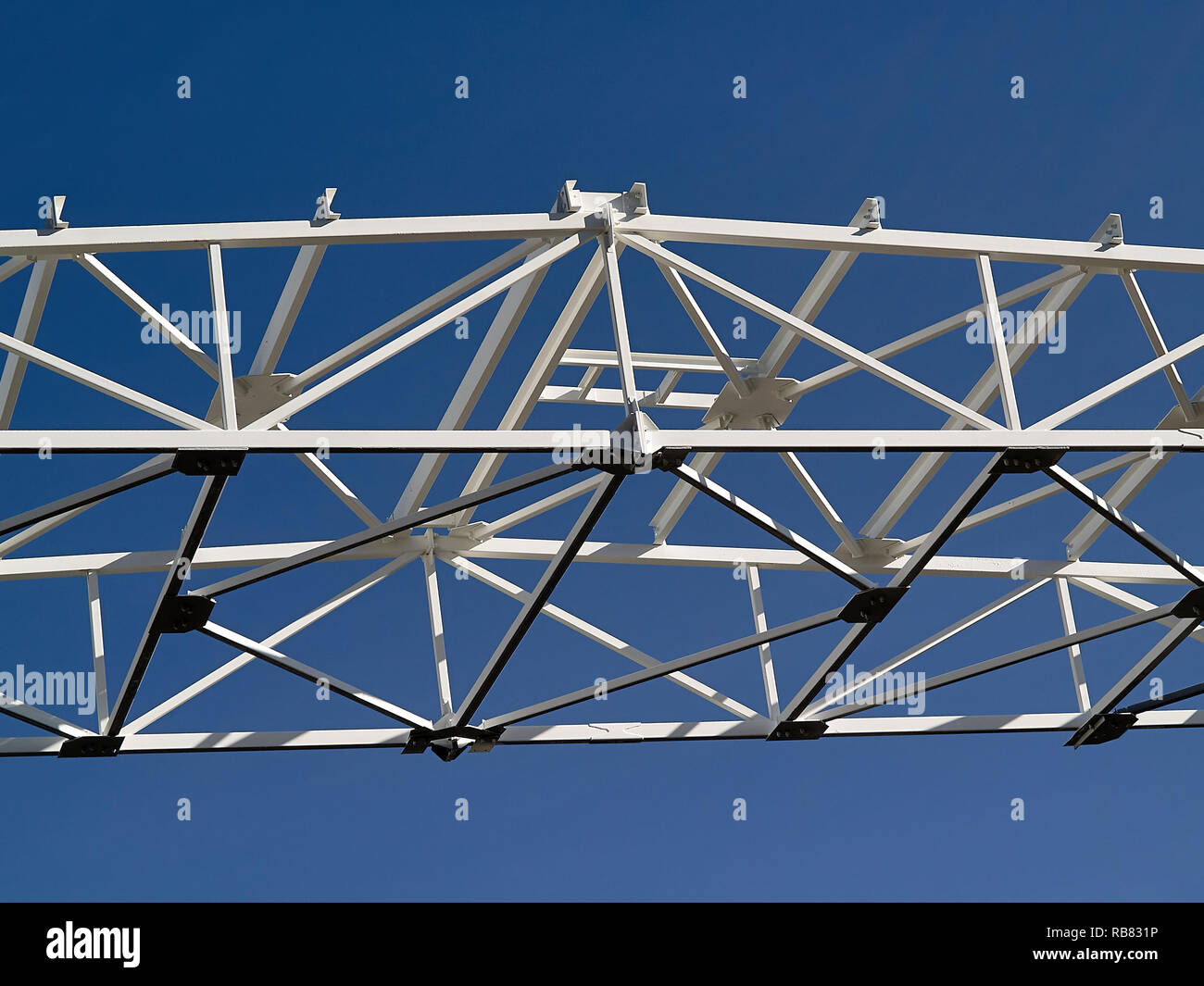 Background as metal structures with fire protection over clear deep ...