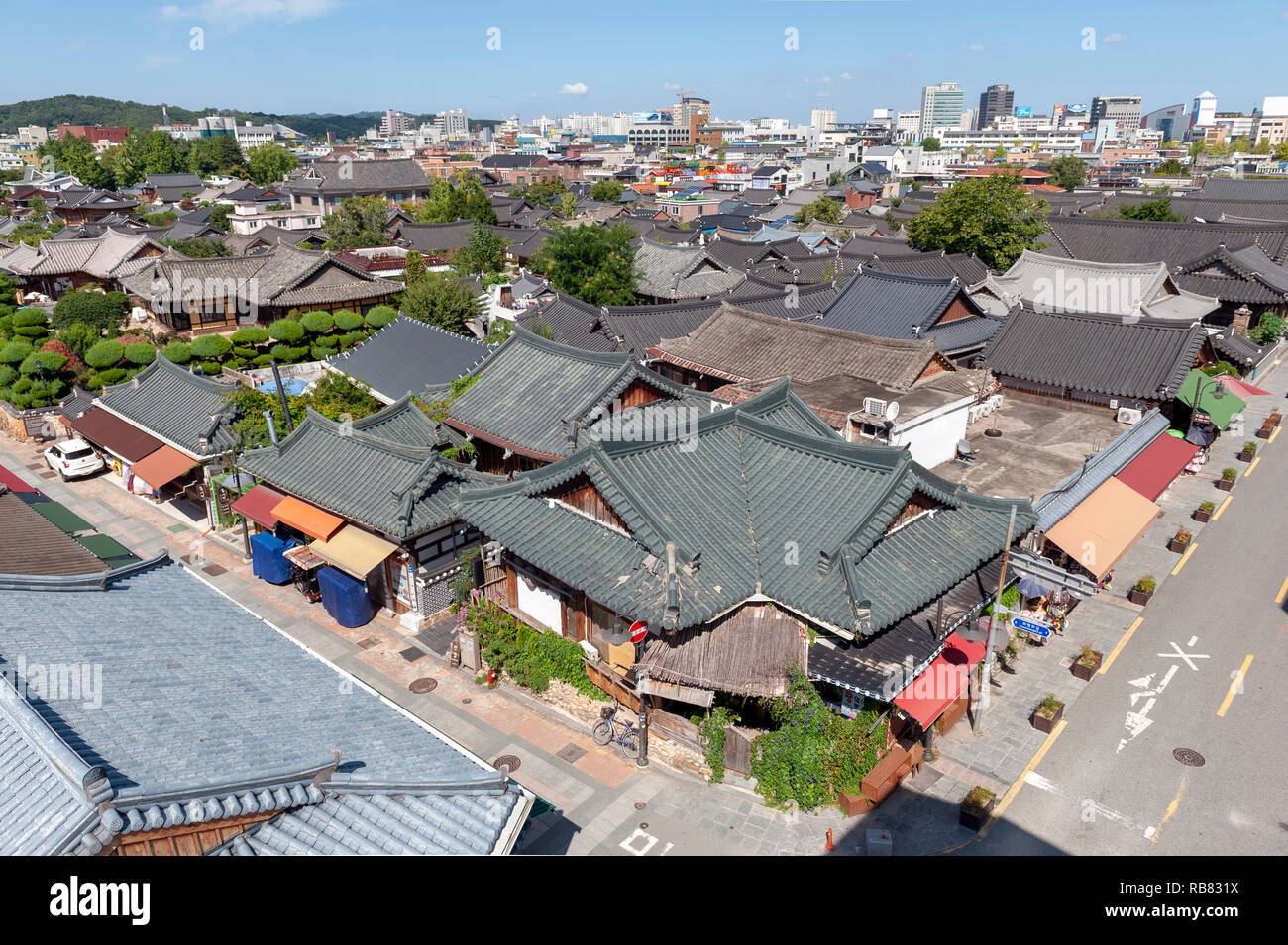 The most popular attraction in jeonju is the hanok village hi-res stock ...
