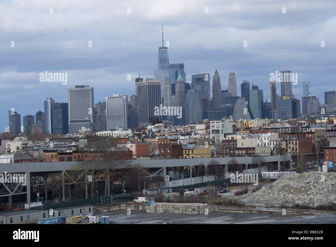 Looking across the Gowanus industrial area and residential neighborhood ...