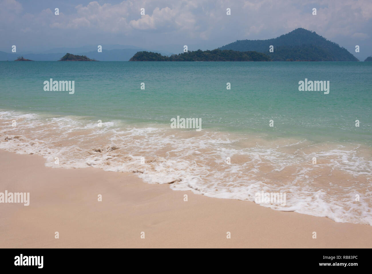 Emerald sea with white sand beach at Ranong sea , Thailand Stock Photo ...