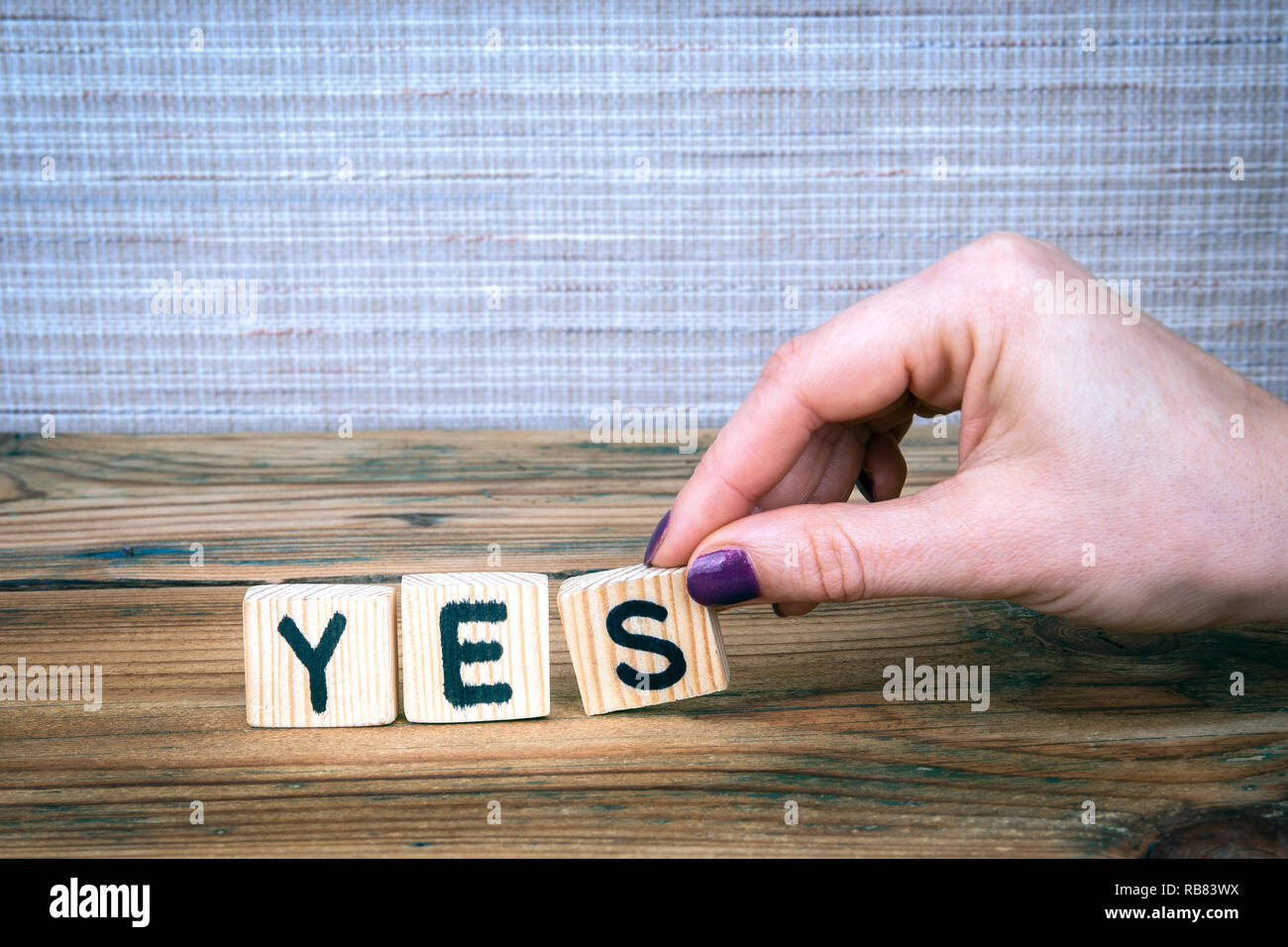 yes. Wooden letters on the office desk Stock Photo - Alamy