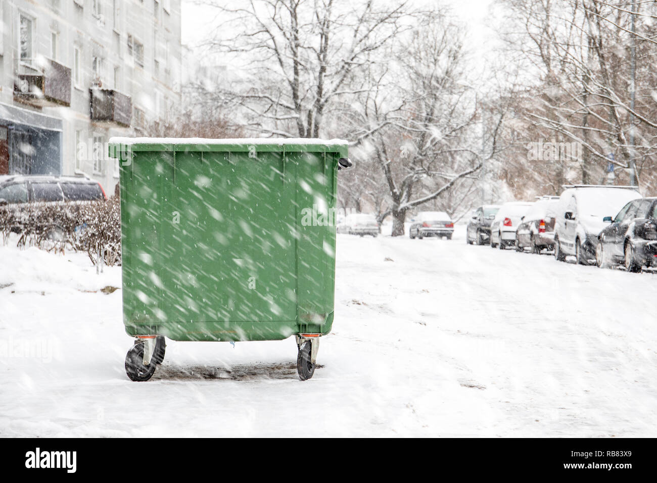 Green waste container Stock Photo - Alamy