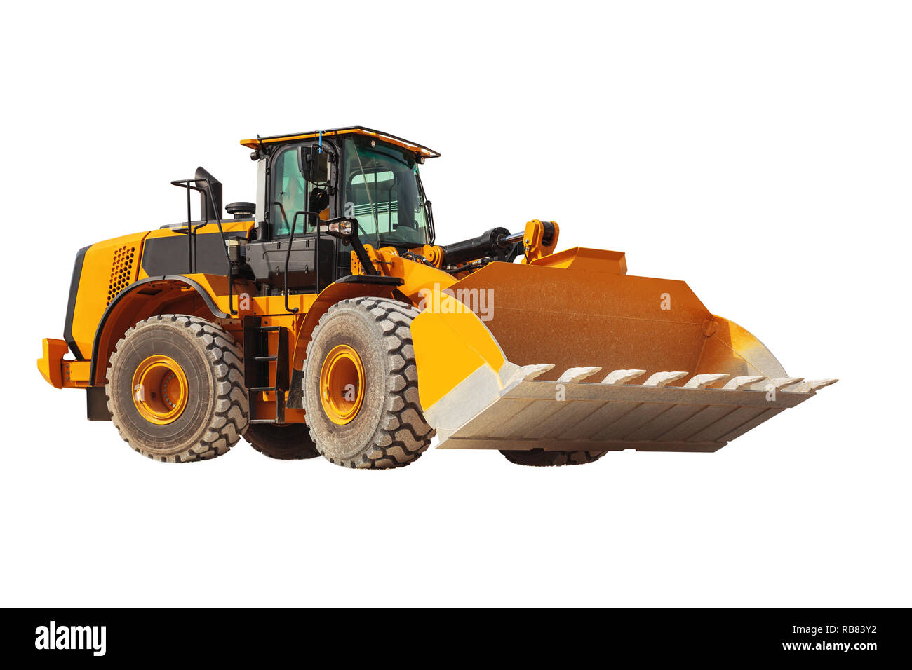 Backhoe loader excavator with clipping path isolated on white ...