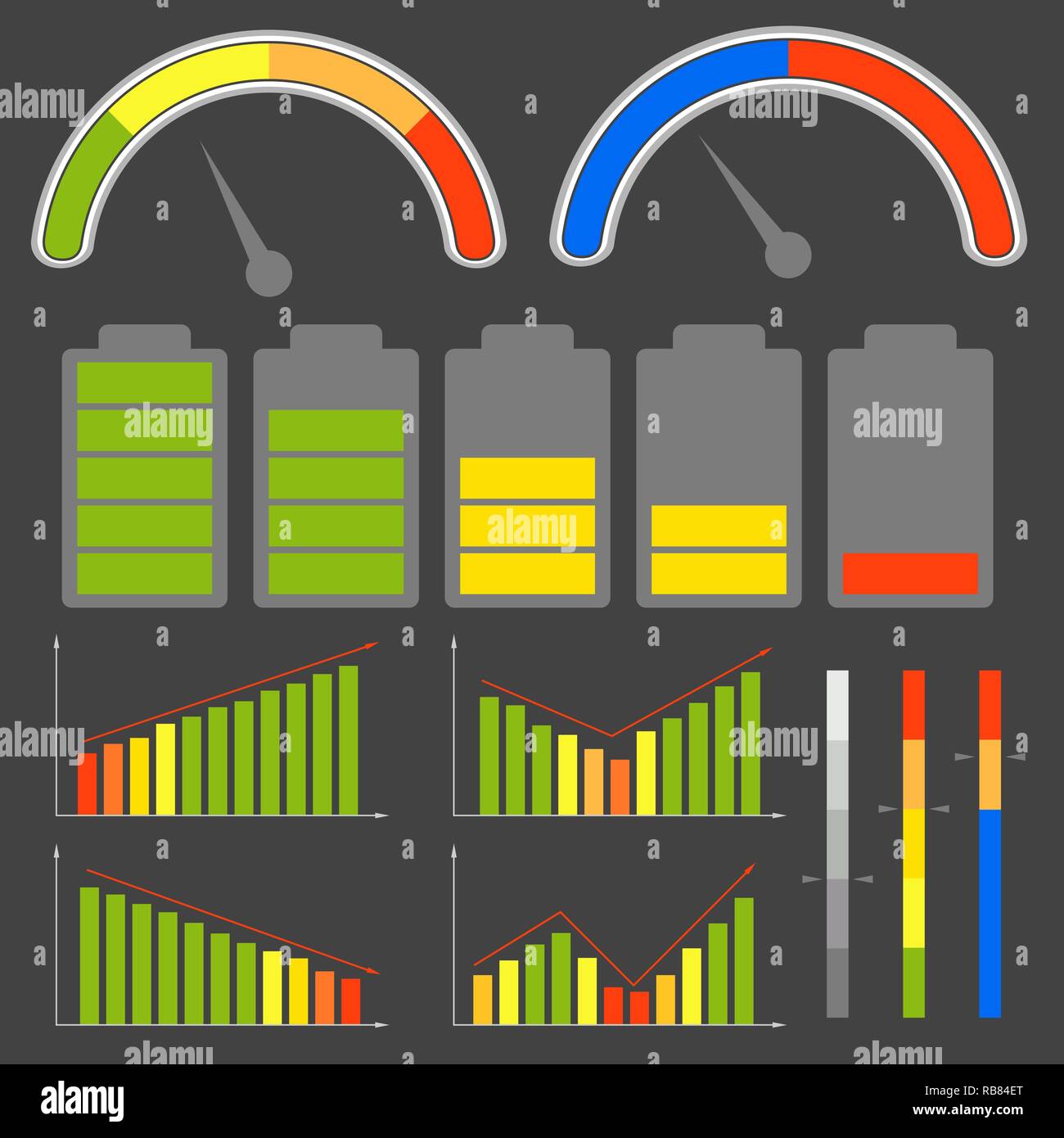 Set of different level indicators. Vector images. Eps 10 Stock Vector ...