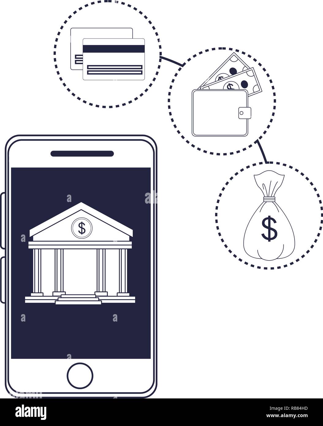 Growing money dollar bills Stock Vector Images - Alamy