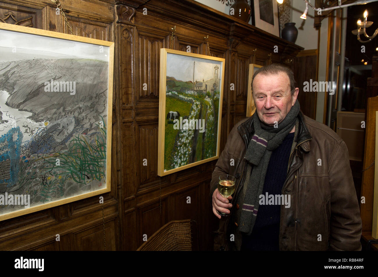 Artist Ron Sandford at the opening of his exhibition at Vaila Fine Art ...