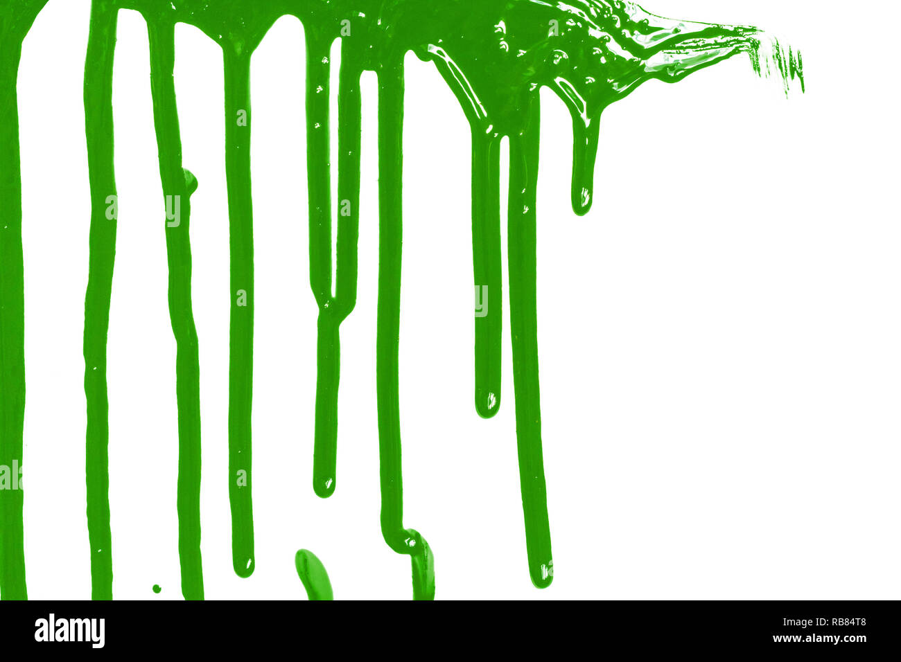 Green paint flowing Stock Photo - Alamy