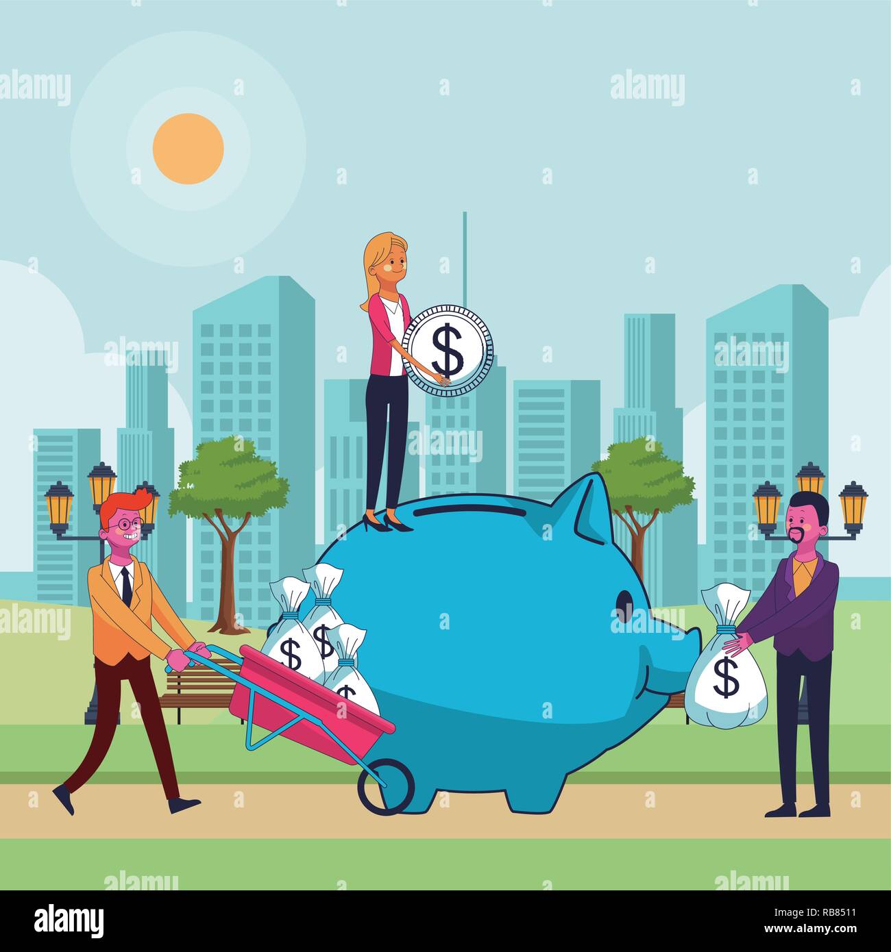business saving money cartoon Stock Vector Image & Art - Alamy