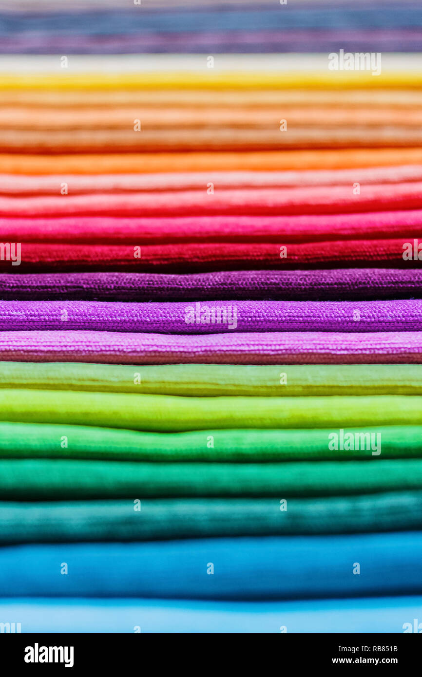 Samples of colored fabric Stock Photo - Alamy