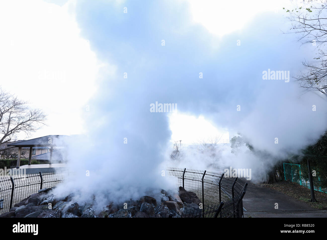 Hot steam out of from ground located at Beppu,Oita,Kyushu,Japan Stock ...