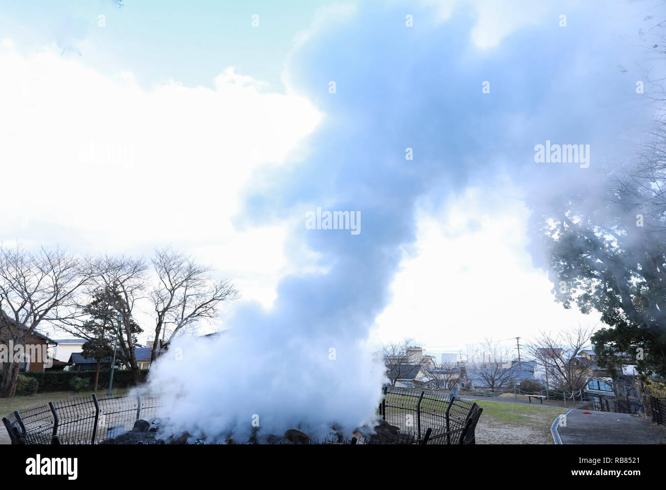 Hot steam out of from ground located at Beppu,Oita,Kyushu,Japan Stock ...