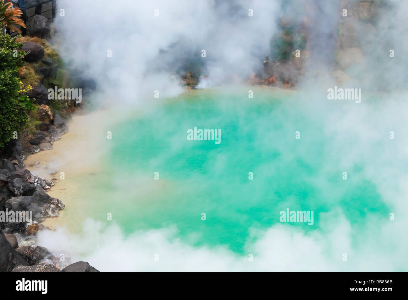 Umi Jigoku (Sea Hell) blue water. One of the eight hot springs located ...