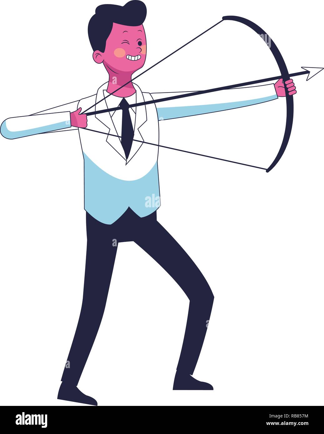 Cartoon businessman bow arrow Stock Vector Images - Alamy