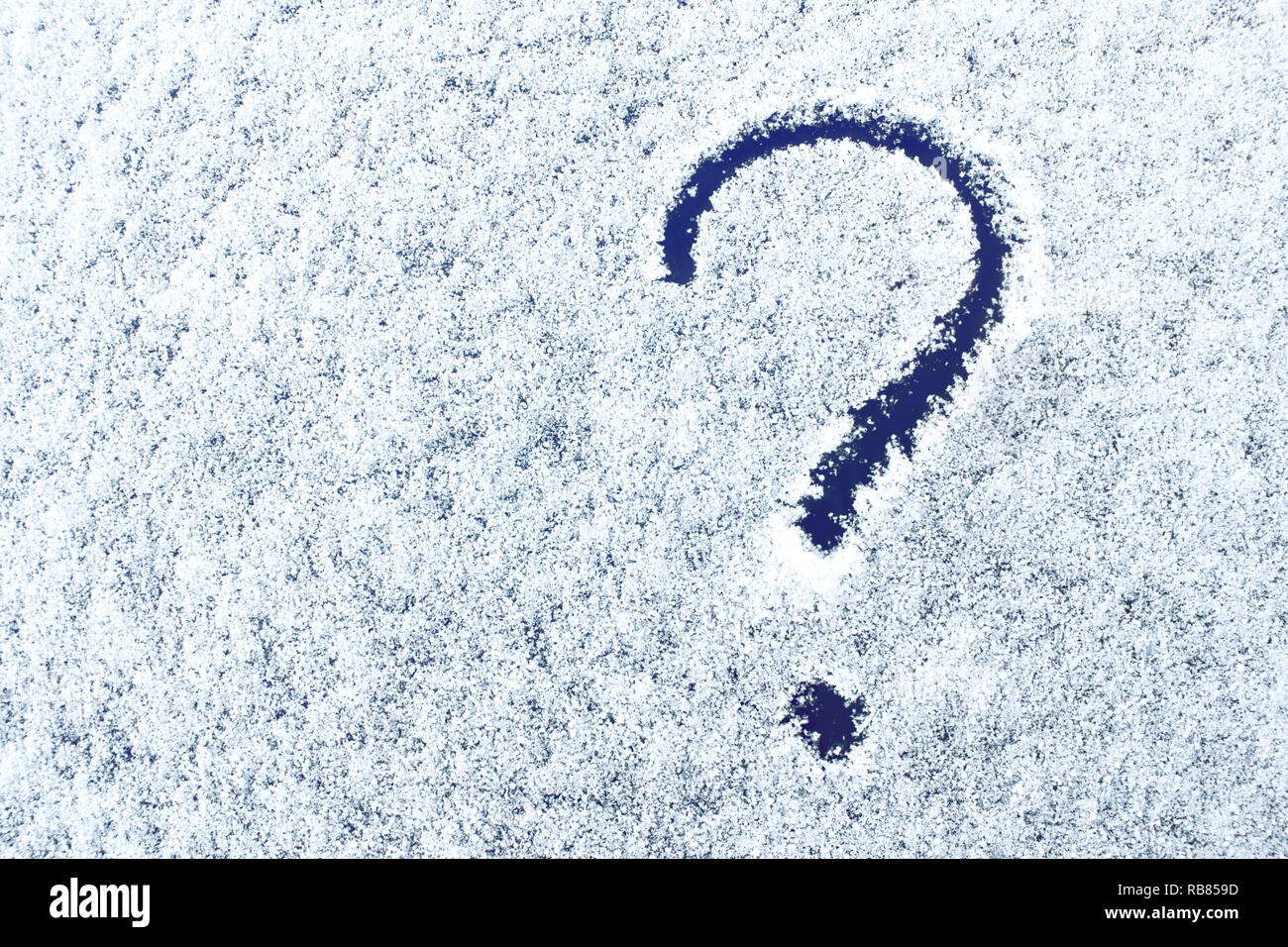 Snow texture with question mark Stock Photo - Alamy