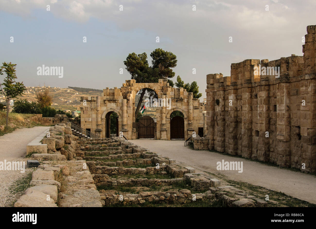 South gate of the Ancient Roman city of Gerasa, modern Jerash, Jordan ...